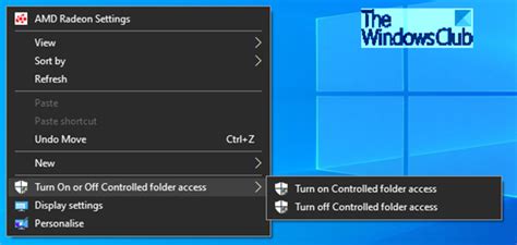 Add Controlled Folder Access Commands To Context Menu In Windows
