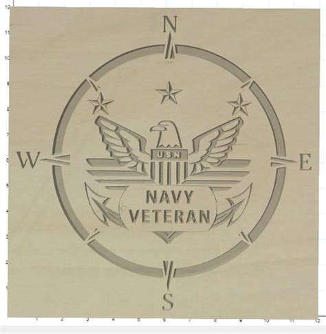 Navy Veteran Compass Rose Svg Files For Laser Engraving Vinyl Etsy Canada