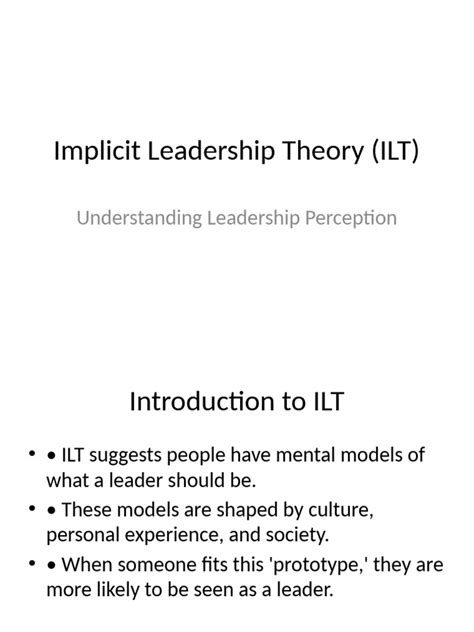 Implicit Leadership Theory Presentation Pdf
