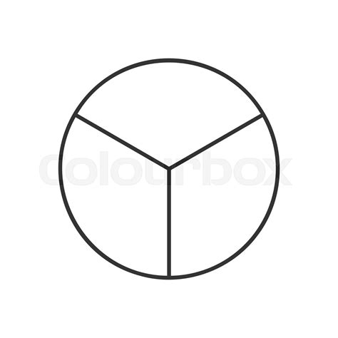 Circle Divided In 3 Segments Pie Or Pizza Round Shape Cut In Three