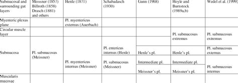 Representation Of Submucosal Plexus Terms Given By Selected Authors