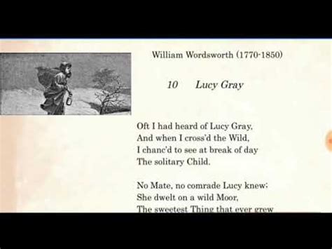 Lucy Gray Poem In Hindi Part 1 Explanation Youtube