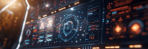 A Futuristic Computer Monitor Displaying An Abstract Network Monitoring Dashboard With Swirling