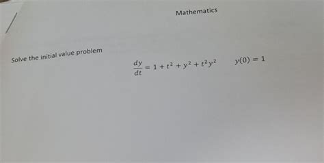 Solved Solve The Initial Value Chegg Com