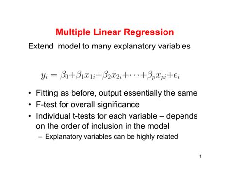 Multiple Linear Regression Model And Variable Selection