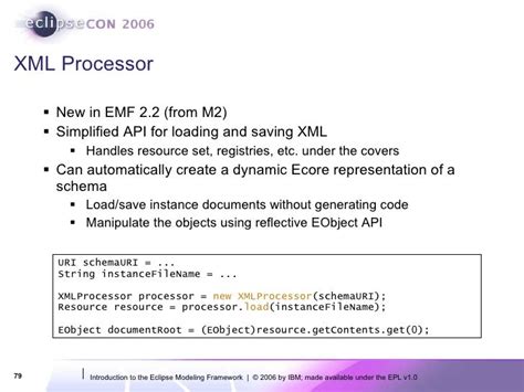 Eclipsecon 2006 Introduction To The Eclipse Modeling Framework