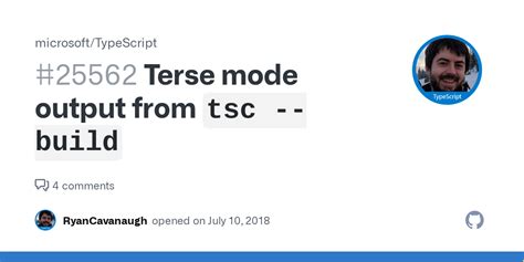 Terse Mode Output From `tsc Build` · Issue 25562 · Microsoft