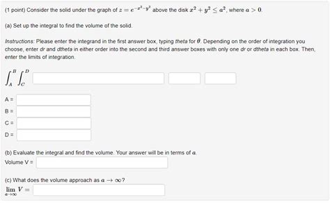 Solved 1 Point Consider The Solid Under The Graph Of
