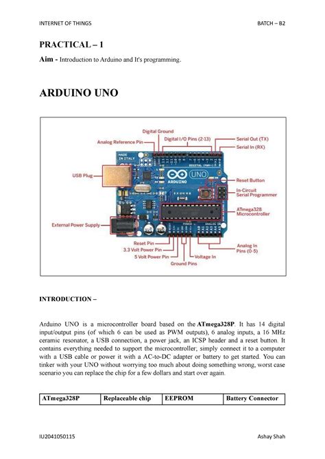 Iot Pract 1 And 2 Practical 1 Aim Introduction To Arduino And It