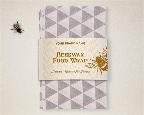 Editable Beeswax Food Wrap Label Template Diy Printable Packaging Digital Download Etsy