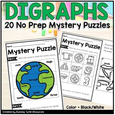 Digraph Mystery Puzzle No Prep Kindergarten And 1st Grade Phonics