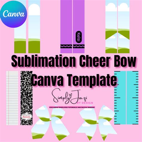 Sublimation Cheer Bow Template Canva Frame Cheer Bow Mockup