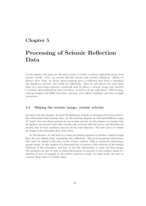 Pdf Chapter 5 Processing Of Seismic Reflection Data Dokumentips