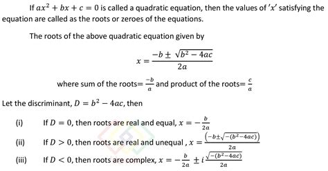 Quadratic Equation Nature Of Roots Roots Of A Quadratic Equation Yawin