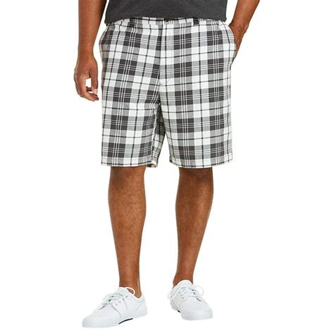 Vkwear Mens Classic Fit Flat Front Cotton Plaid Stripe Pattern