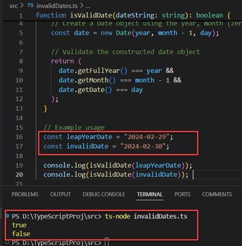 How To Check For Invalid Dates In Typescript