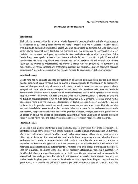 Reflexiones Sobre Sexualidad Y Autoconocimiento Pdf La Sexualidad