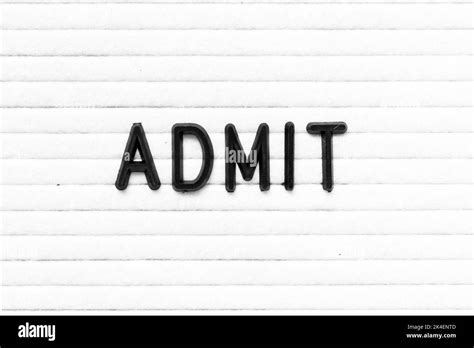 Black Color Letter In Word Admit On White Felt Board Background Stock