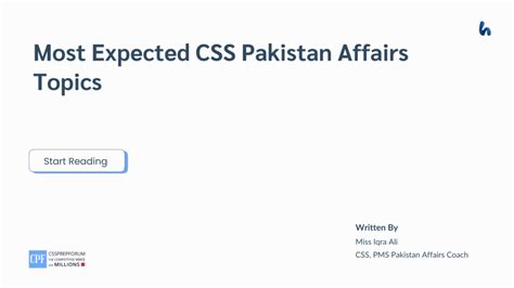 Most Expected Css Pakistan Affairs Topics