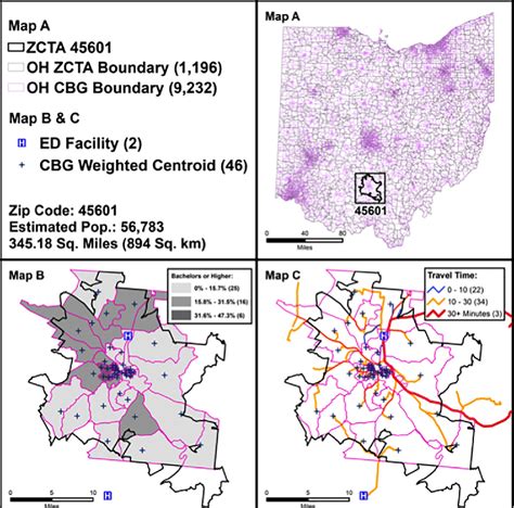 Maps A B C Measuring Emergency Department Access Using Census Block