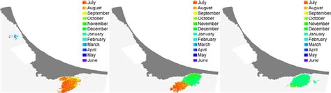 Spatio Temporal Spawning Pattern After 200 Generations Obtained From A