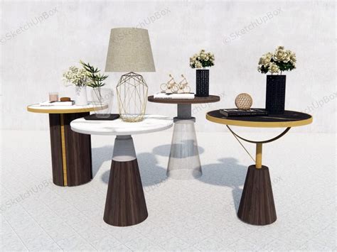 Elegant Side Tables Collection Sketchup 3d Model Skp File Download Sketchupbox