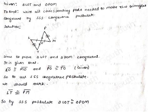 Solved Activity 2 Spot The Missing Part Directions The Corresponding Congruent Parts Of