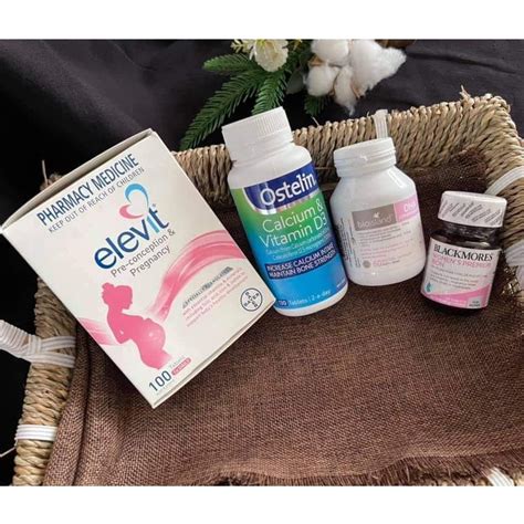 Mua Combo Bầu Úc Bộ Tứ Vitamin Elevit Bầu Canxi Ostelin Bầu Dha
