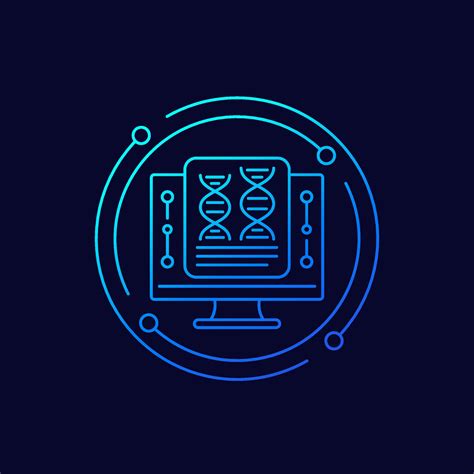 Bioinformatics Icon With Dna Linear Design 35143208 Vector Art At Vecteezy