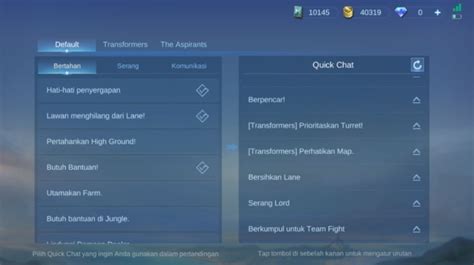 Cara Mengganti Isi Fitur Quick Chat Pada Pertandingan Mobile Legends