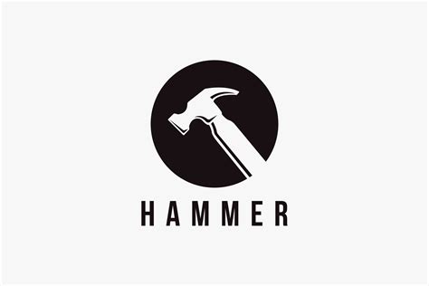 Simple Hammer Logo Vector Template Graphic By Domhouze · Creative Fabrica