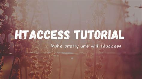 How To Make Pretty Url In Php Using Htaccess