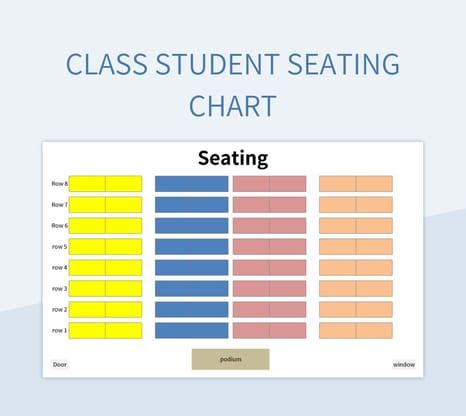 Free Seating Charts Templates For Google Sheets And Microsoft Excel Slidesdocs