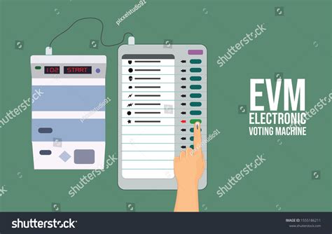 Indian Evm Electronic Voting Machine Election Stock Vector Royalty Free 1555186211 Shutterstock