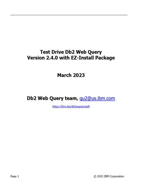 Db2 Web Query 240 Ga Test Drive Tutorial Pdf Ibm Db2 World Wide Web