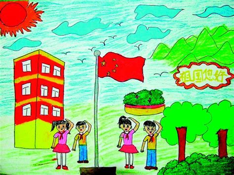 儿童画校园 儿童画校园简笔画 我的校园儿童画 大山谷图库