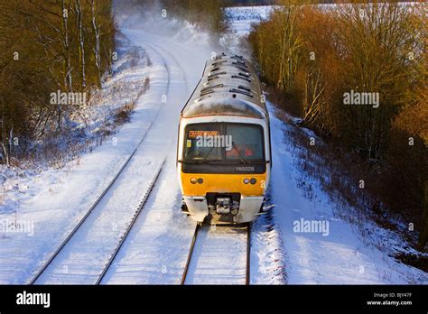Chiltern Line In The Snow Transport Commuting Railway Train Winter Bad
