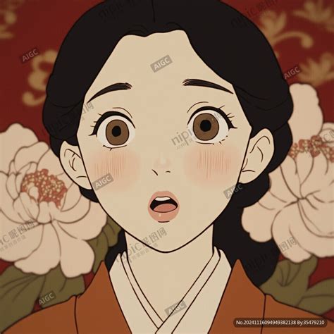 ai创作图傩神金花小娘头像 哪吒头 小女孩儿插 儿插少女 月冈芳年 系列头像 日本民间故事 q版朝鲜族女孩 插画头像素材 卡通朝鲜族女 大眼睛