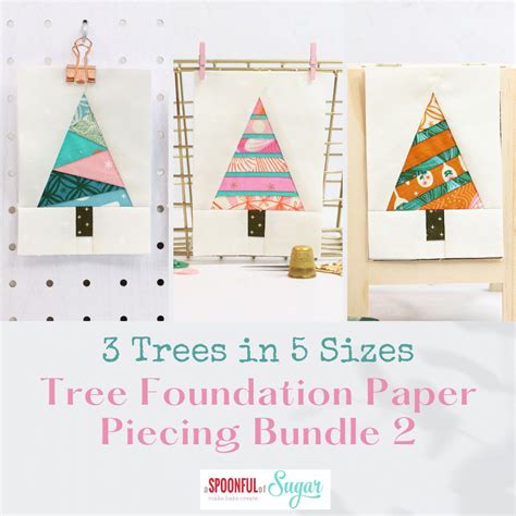 Tree Foundation Paper Piecing Quilt Blocks Bundle Patterns Sizes A Spoonful Of Sugar