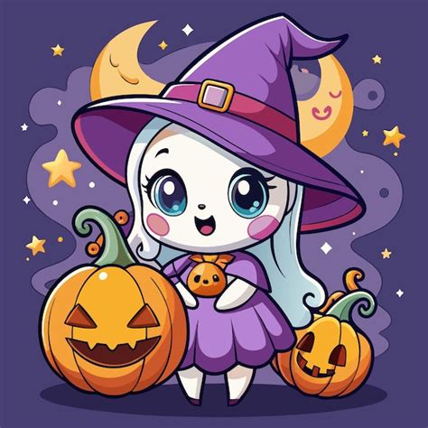 Cute Witch Premium Ai Generated Vector