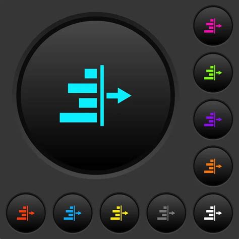 Debugging Program Dark Push Buttons Vivid Color Icons Dark Grey Stock