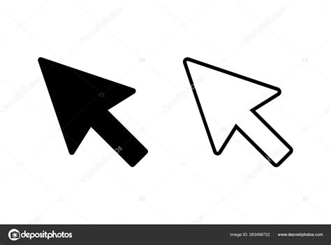 click icons set white background cursor icon computer mouse click stock