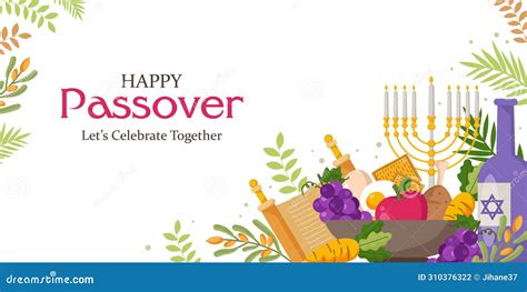 Happy Passover Banner For Background And Poster Template Stock Vector