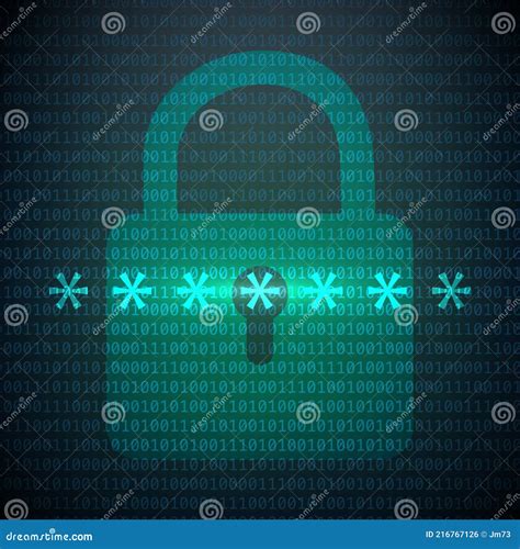 Abstract Computer Background With Binary Code And Lock Stock Vector Illustration Of Abstract
