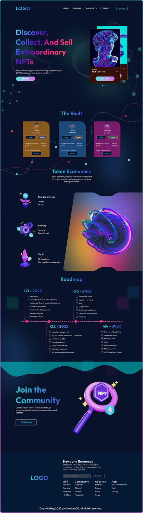 Web3 Nft Staking Landing Page Behance