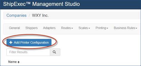 Adding Printer Configurations