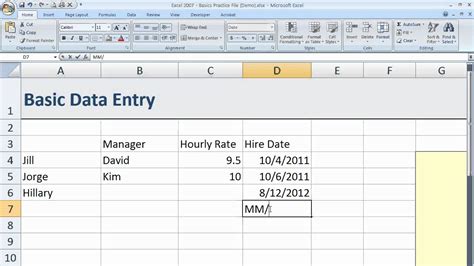 Explanation Of Basic Data Types In Excel 2007 Excel 07 004 Youtube