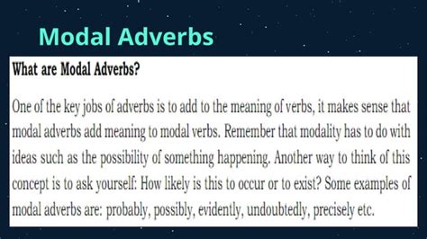 Modal Adverbs And Adverbs Grammar T Pptx
