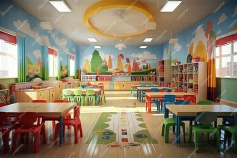 Premium Ai Image Capturing Creativity Inside The Kindergarten