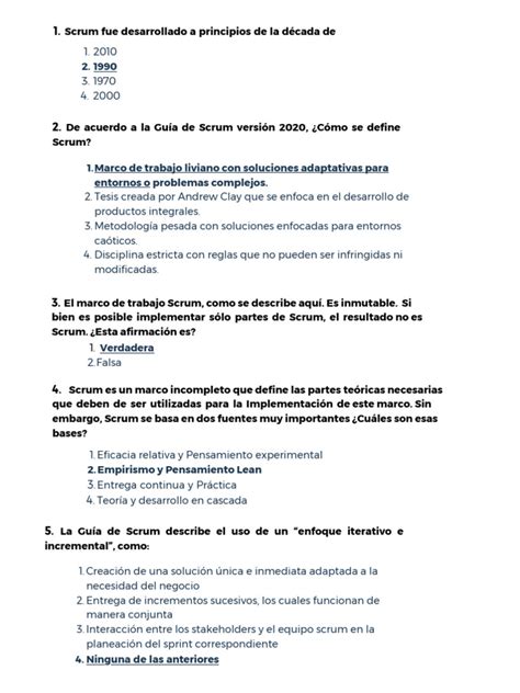 Examen Scrum 2023 Pdf Scrum Desarrollo De Software Ciencia De Sistemas